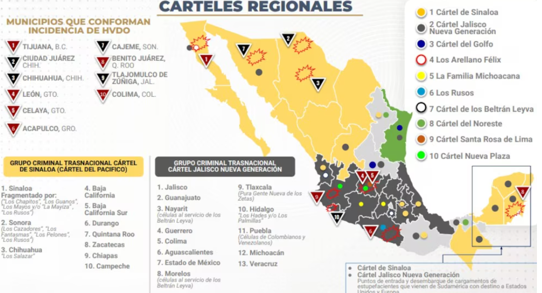Cómo queda el mapa del narco en México al cierre de 2024 - Chihuahua en Red